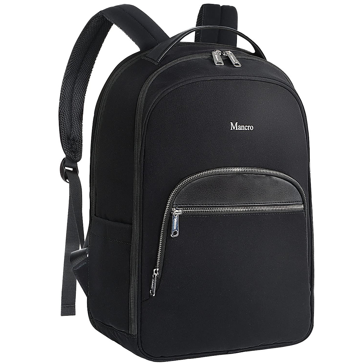 Mancro Laptop Backpack for Men, 15.6 Inch Business Travel Backpack Airline Approved Computer Bag, College Student Bookbags Backpacks for School,Travel Gift for Men, Black