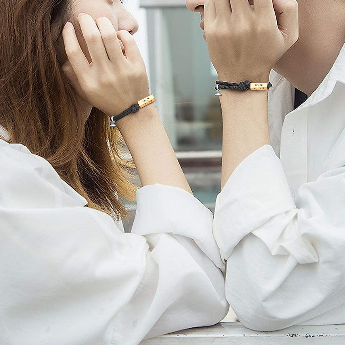 ORFAN Attract Couples Bracelets Custom Couple Bracelet for Him and Her Set Promise Rope Braided Bracelet Set for Couples