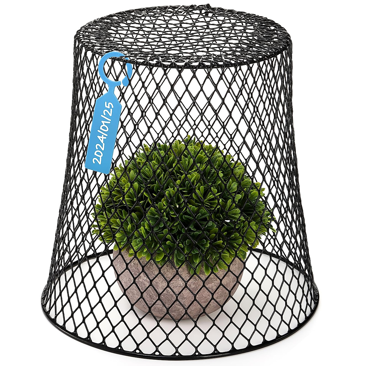 SOUJOY 10 Pieces Chicken Wire Plant Covers, Garden Cloche with 30 Garden Stakes and 20 Waterproof Labels, Metal Cage Protector Basket for Keeping Bunnies Chicken Squirrels Birds Out