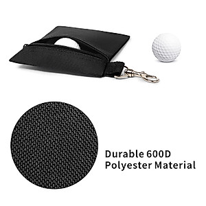 BuyAgain Golf Tee Pouch, 5.62 X 6.87 Inch Professional Zipper Golf Tee/Ball Pouch Bag with Metal Lobster Claw Clip