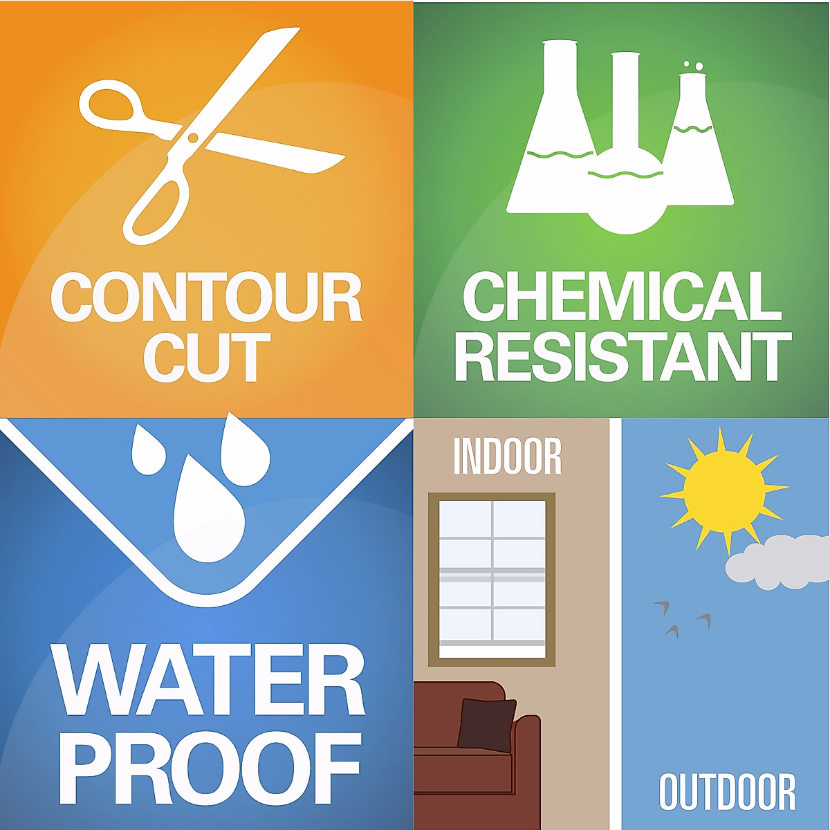 8 Pack Recycle and Trash Stickers - 2.5in Circle - to Organize Your Home and Kitchen Trash - for Trash Bins, Garbage Cans and Recycle Bins - Premium UV Protected Vinyl Sticker (Wood Planks - White)