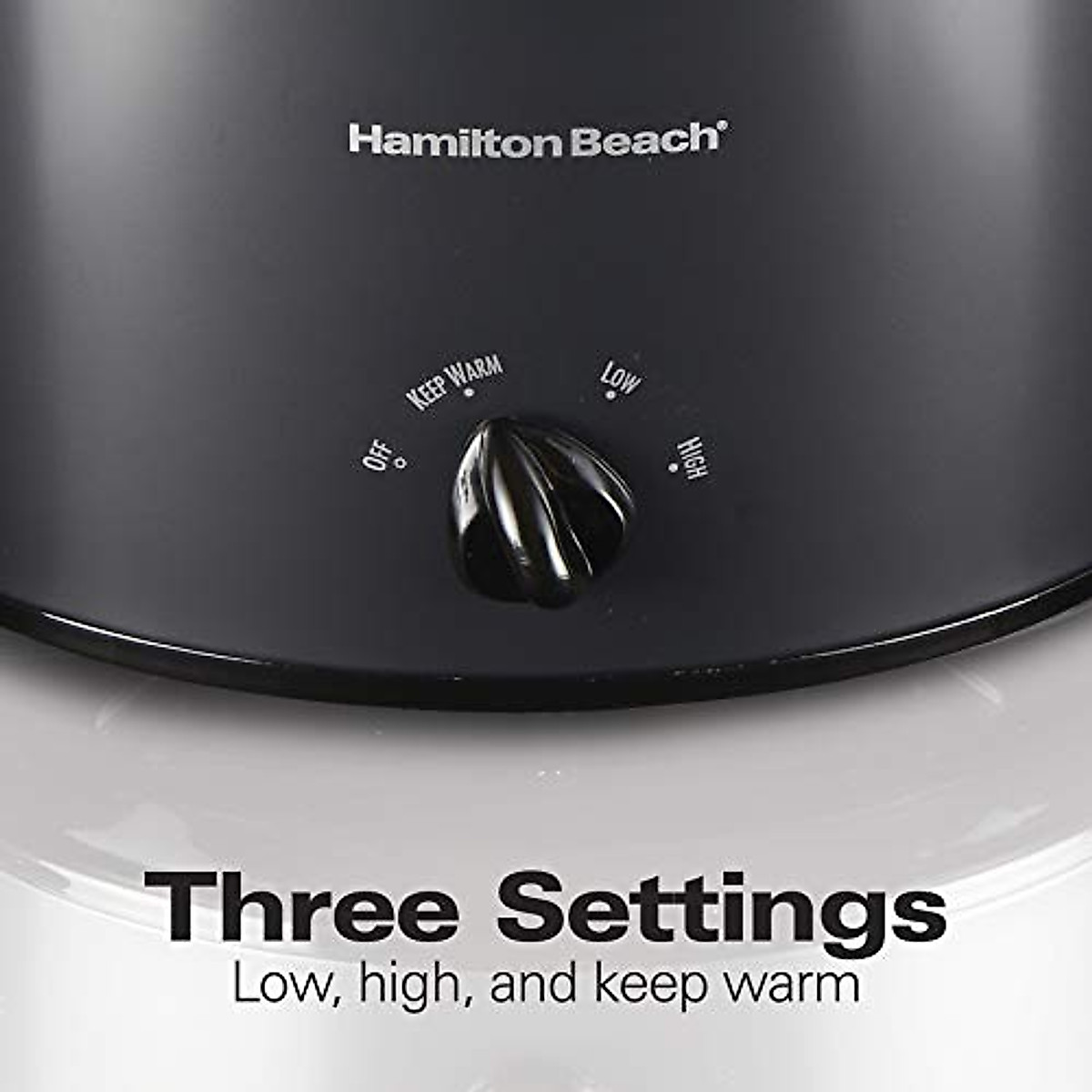 Hamilton Beach 3-Quart Slow Cooker With Dishwasher-Safe Crock & Lid, Matte Black (33231)