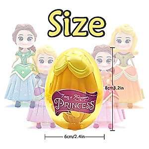 TEGEEM 4 Packs Easter Egg Gift Soldier Deformation Pre-Filled Easter Eggs Boys and Girls Educational Toy Ball with Toys Inside Surprise Deformation Ball Easter Basket Stuffers (Princess)