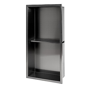 ALFI brand ABNP1224-BB Shower Niche, Brushed Black
