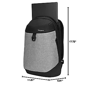 Targus Urbanite Compact Backpack Designed for School and Business Professional Commuter fit up to 15.6-Inches Laptop/Notebook, Gray (TBB590GL)