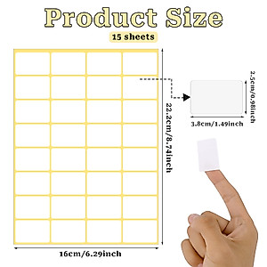 480 Pcs White Blank Labels Self Adhesive Library Book Spine Labels 1" x 1.5" Mailing Address Label Stickers Small Barcode Labels for Laser/Ink Jet Printers