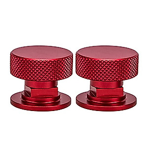 3mirrors Welding Hood Fasteners Pipeliner Welding Hood Parts Helmet Screws Headgear Replacement Parts Accessories Screws Flip Hood Aluminum - 1 Pair (Red Anodized Knurled)