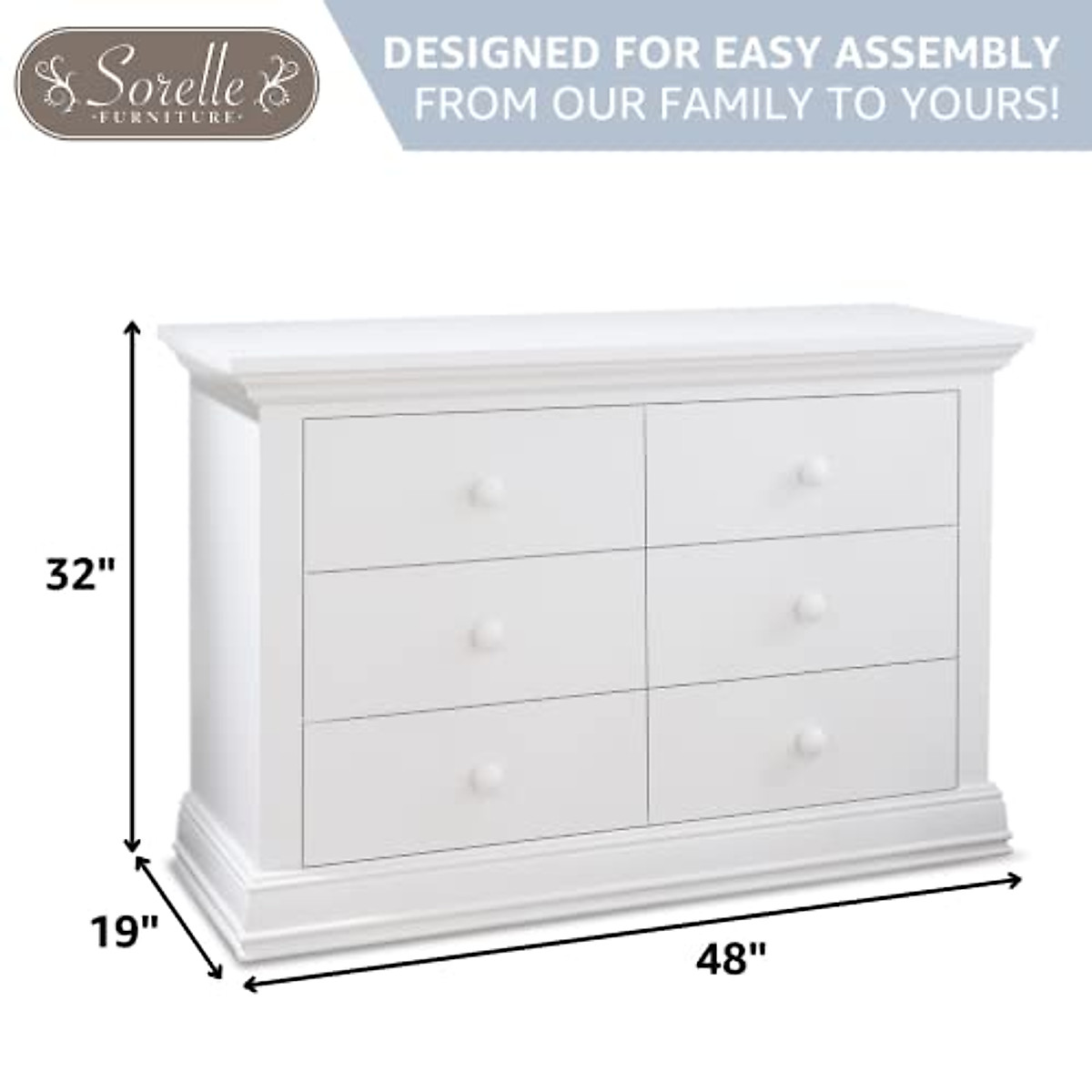 Sorelle Paxton Double Dresser White
