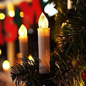 Amagic 10 Pcs 4'' Flickering Led Candles for Christmas Tree, Window Candles with Remote &Timer &Clips/Suction Cups, Battery Decor Candles for Windows Warm White Light, Gifts for Christmas