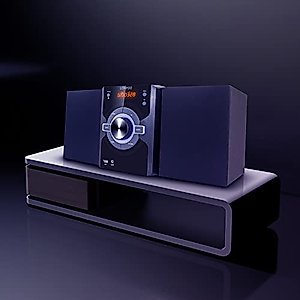 LONPOO Compact Top Loading CD Player Stereo Shelf System, Bluetooth CD Player Home Music System 30W, Digital FM Stereo Radio (NO AM) with Speakers, Headphone Jack丨AUX-IN丨USB Input丨Remote Control
