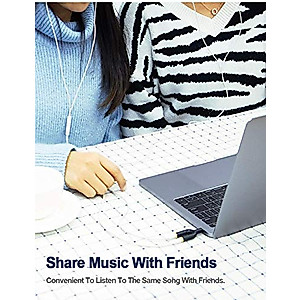 Bundle – 2 Items: USB C to 3.5mm Headphone Adapter and Headphone Splitter Adapter