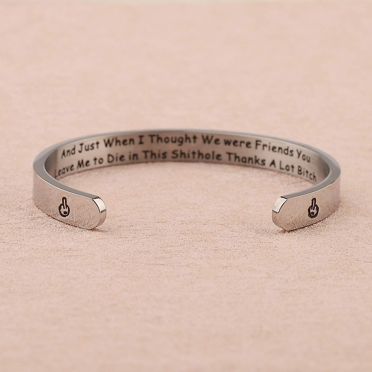 TGBJE Coworker Leaving Gift Going Away Gift Shithole Thanks A Lot Bitch Keychain Goodbye Gift For Her (bitch bracelet)