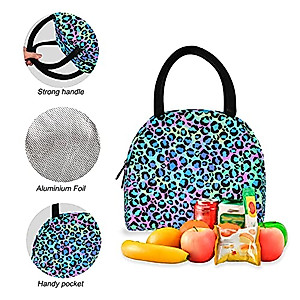 Moudou Leopard School Backpack with Lunch Bag Student Bookbag Travel Daypack for Teen Boys Girls