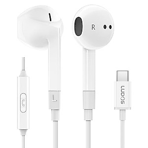 LUDOS FEROX USB C Headphones, 5 Years Warranty, USB-C Earbuds for Samsung Galaxy S23 Ultra S22 S21 FE S20 Z Flip 3 Fold 4 A53 A54, USB Type C Earphones for iPad Pro Pixel 6 6a 7 OnePlus 9 8