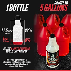 Calyptus 80% Concentrated Vinegar | Max-Performance (20X Power) | Pure Virgin Vinegar | Dynamic-Power | Home, Outdoor, Industrial Cleaner Concentrate | Makes 5 Gallons | USA Made | 32 Ounces