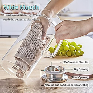 2 Liter 68 oz Glass Pitcher with Lid and Spout, Bivvclaz Glass Water Pitcher for Fridge, Glass Carafe for Hot/Cold Water, Iced Tea Pitcher, Large Pitcher for Coffee, Juice and Homemade Beverage