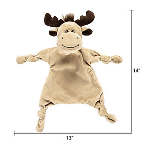 My Tiny Moments Moose Security Blanket Lovey, Brown
