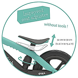 Chillafish Bmxie² Lightweight Balance Bike with Integrated Footrest and Footbrake for Kids Ages 2 to 5 Years, 12-inch Airless Rubberskin Tires, Adjustable Seat Without Tools, Minth