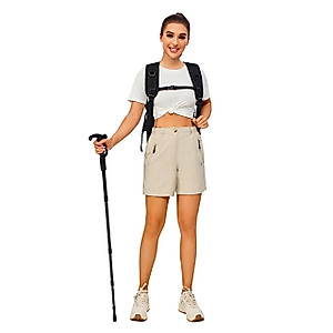 Little Donkey Andy Women's Quick Dry Lightweight Stretch Shorts Outdoor Short Active Hiking Khaki Size L