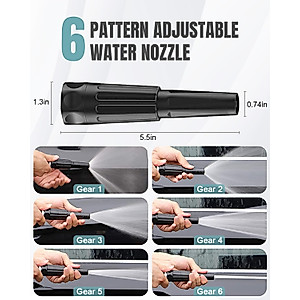 Stainless Steel Garden Hose, 50ft Heavy Duty Metal Water Hose with 10-Mode Water Gun & 6 Pattern Spray Nozzle, Flexible, Leak Proof, No Kink, Puncture Resistant for Yard, Outdoors, Rv