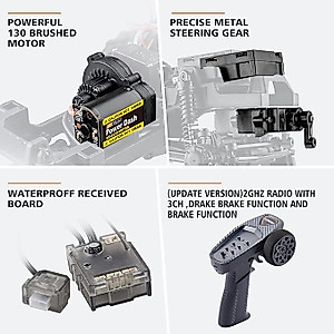 EAZYRC X FMS Fcx24 Smasher 1/24 RC Crawler RTR, RC Monster Truck 4x4, 8+ kph 2-speeds Transmission Off-Road with Battery,USB Charger and 2.4Ghz Remote Control for Adult (Blue)