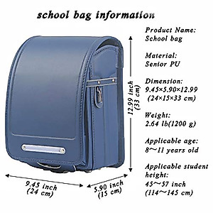 ransel randoseru girls and boys backpack japanese blue school bags Senior PU leather