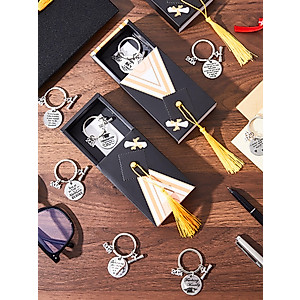 Taiyin 16 Pcs Class of 2024 Graduation Keychains Graduation Gifts Inspirational Graduation Keychains Stainless Steel Key Ring Appreciation Gift Ideas with Gift Box for Students