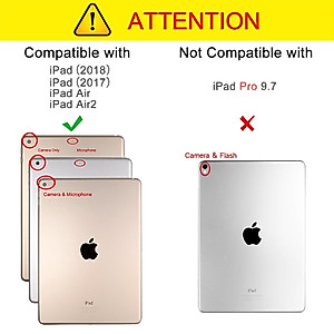 Dteck Case for iPad 9.7 inch 2018 2017/iPad Air Case/iPad Air 2 Case, Multi-Angle Viewing Auto Wake/Sleep Folio Smart Cover Stand Wallet Case for iPad 9.7 inch 2017/2018,iPad Air 1 2,Peace Sea