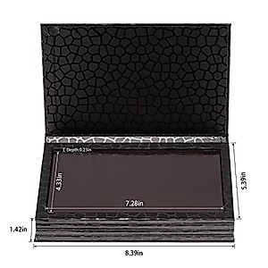 Allwon 4-Layer Book Shaped Magnetic Palette Large Empty Makeup Palette Storage Box for Eyeshadow Lipstick Blush Powder (Black)