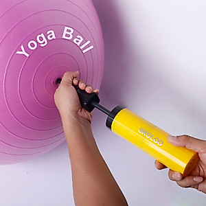 Hand Air Pump for Balls, Yoga Ball, Horse Hopper, Unicorn Bouncer, Balloon, Gym Ball, Inflatable Bouncing Horse, Two-Way Hand Pump, Yellow