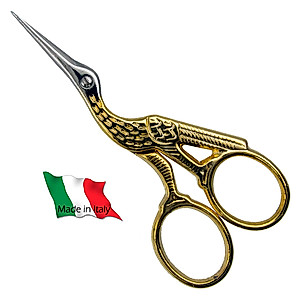 Ultima 3-1/2-Inch Forged, Gold-Plated, Stork Embroidery & Sewing Scissors