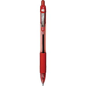 Zebra Pen Z-Grip Retractable Ballpoint Pen, Medium Point, 1.0mm, Red Ink, 12-Count