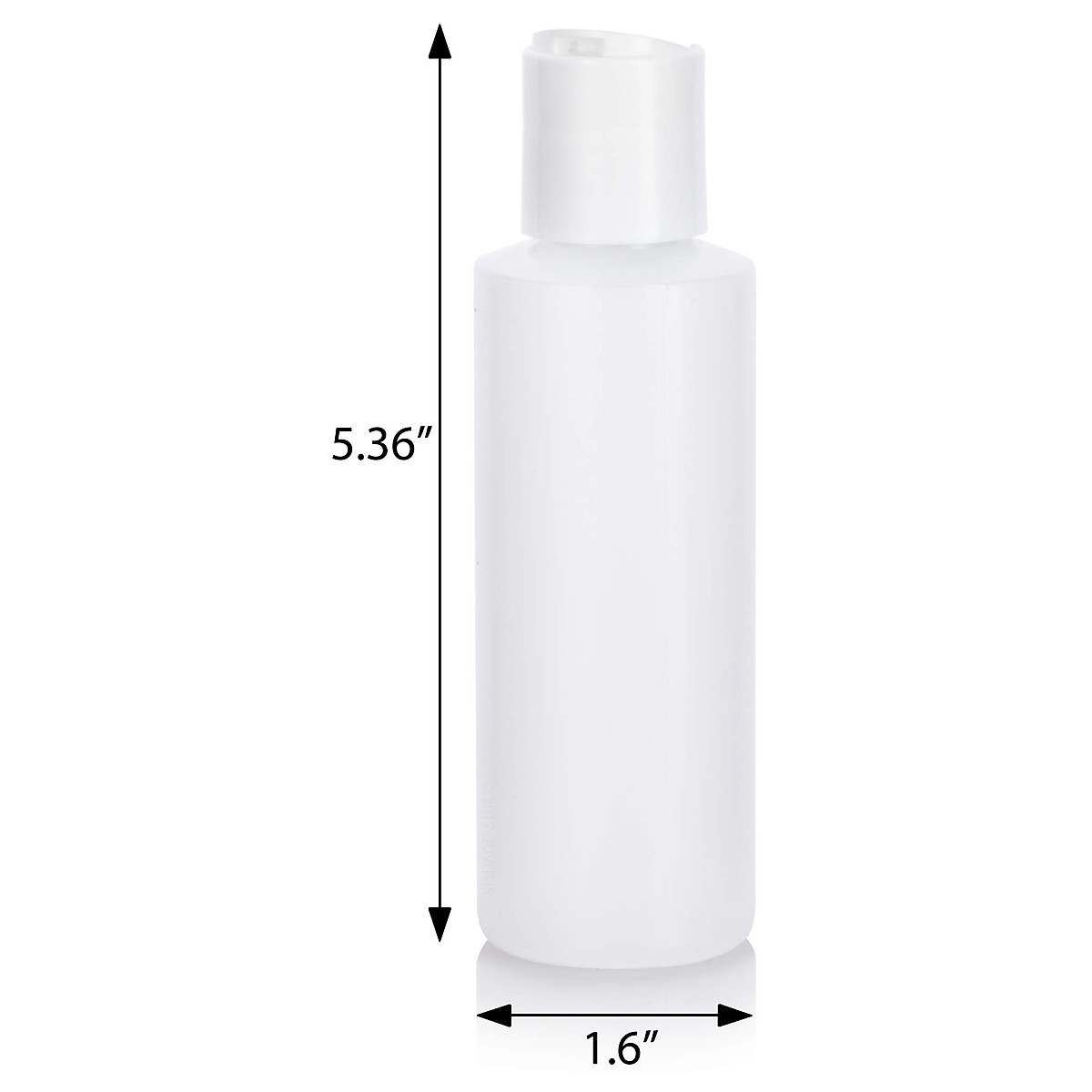 JUVITUS 4 oz Clear Natural Refillable Plastic Squeeze Bottle with White Disc Cap - (6 Pack)