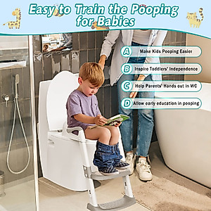 Ronipic Potty Training Toilet Seat with Anti-Slip Step Ladder, Toddler Toilet Seat Potty Training Toilet for Kids, Toddler Potty Seat for Toilet, Baby Toilet Potty Chair for Boys Girls