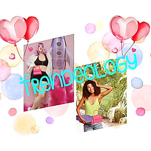 Trendeology Mini Top-Handle Retro Box Flap Jelly Satchel Purse Crossbody