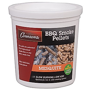 Camerons Smoking Wood Pellets (Mesquite, 1 Pint)- Kiln Dried BBQ Pellets- 100% All Natural Barbecue Smoker Chips- for Pellot Smokers and Pellet Grills - Easy Combustion, Infuse Smokey Flavor