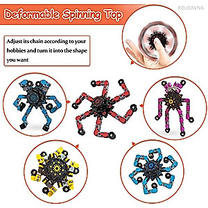 10pcs Random Colour Fidget Decompressor,DIY Deformable Robot Toys ,Decompressor ,Deformable Creative Gyro Toys,Stress Relief Chain Toy for Adults, Easter Basket Stuffers