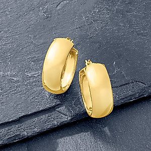 Ross-Simons 18kt Gold Over Sterling Wide Hoop Earrings