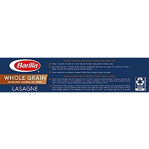 Barilla Whole Grain Wavy Lasagne Noodles, 13.25 oz