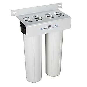 Home Master HMF2SmgCC Whole House Water Filter, 4-layer sediment filter 25 to 1 micron, Powerful Up-Flow KDF85 & Catalytic Carbon 10gpm, 1” NPT ports, Patented heavy steel bracket fits 16” wall studs