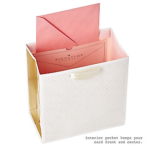 Hallmark Signature 7" Medium Birthday Gift Bag with Tissue Paper (Pink Flowers)