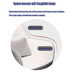 Home Office Desk Chairs, Swivel Chair Cute Leather Computer Office Dressing Table Chair for Women, Ergonomic Height Adjustable Swivel Chair (Color : Gray and Off-White)