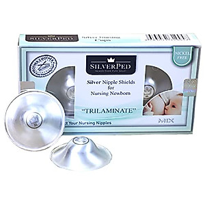 SilverPed 999 Silver Nursing Cups, Silver Nipple Shield, Soothe and Protect Sore Nipples, Silver Nipple Covers Breastfeeding, Silver Nipple Cups, 2 Pieces