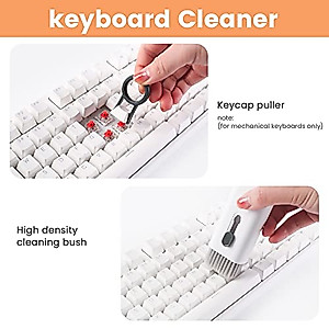 7 in 1 Electronic Cleaner kit, Cleaning Kit for monitor Keyboard Airpods MacBook iPad iPhone iPod, Screen Dust Brush Including Soft Sweep, Swipe, Airpod Cleaner Pen, Key Puller and Spray Bottle (Grey)