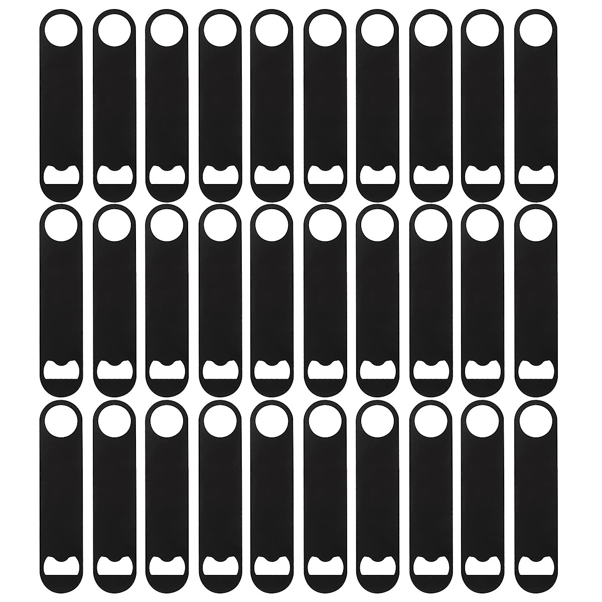 ZCYSRLQIN 30 Pcs Flat Bottle Opener 7 Inch Black Stainless Steel Beer bottle Openers Heavy Duty Bar Blade Solid Bottle Cap Opener Funny Bartender Bottle Opener for Kitchen Restaurant Party Supplies