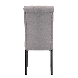 NOBPEINT Fabric Dining Chairs with Wood Legs, Set of 4 (Gray)