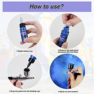 Airbrush Paint - 30 Colors with 3 Thinner, Ready to Spray Airbrush Paint Set, Water-Based Acrylic Air brush Paints for Metal, Plastic Models, Canvas, Wood - 33 Bottles