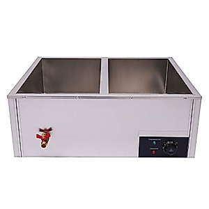 Commercial Food Warmer Steamer, 6-Pan 1.84Gal Stainless Steel Electric Countertop Bain Marie Buffet Steam Table with Covers for Restaurants and Catering