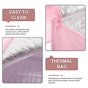 LABRIMP Cake Insulation Bag Deliveries Portable Food Insulated Bag Takeout Door Cake Insulated Bag with Handle Insulated Food Bag Cake Packaging Insulated Bag Pink Non-woven Bags