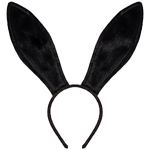Funcredible Black Bunny Ears - Bunny Ears Headbands - Bendable Bunny Ears - Bunny Rabbit Cosplay Costume Accessories for Kids and Adult